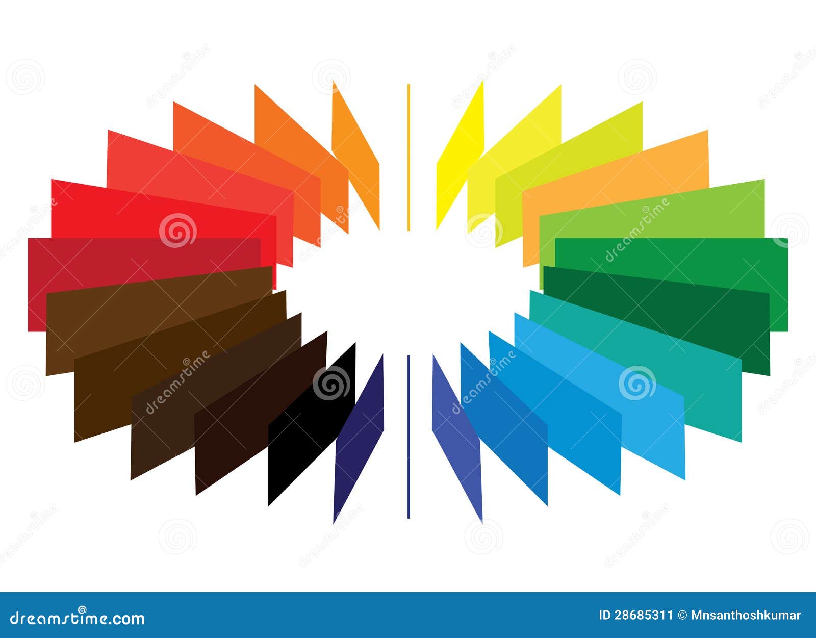 Blocks Forming a Color(colour) Wheel/fan Stock Vector - Illustration of ...