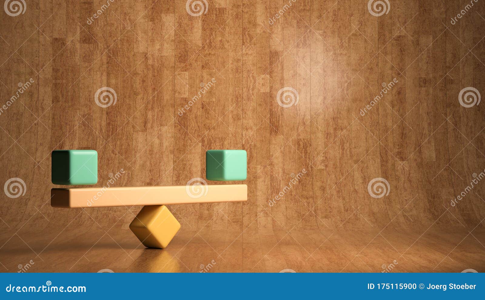 Blocks Forming a Scale - 3D Rendered Illustration Stock Illustration ...