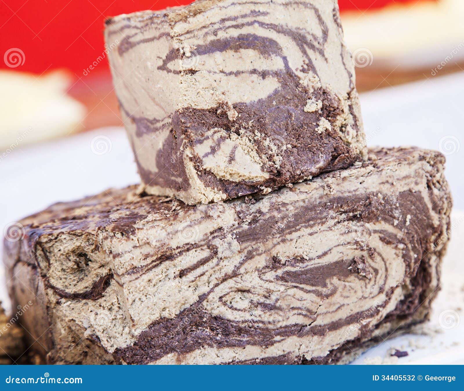 Blocks of Halvah with Raisins Stock Photo - Image of confectionery ...