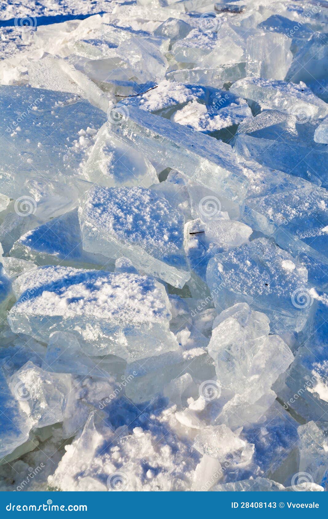 Blocks of Ice in Cold Winter Day Stock Image - Image of view ...