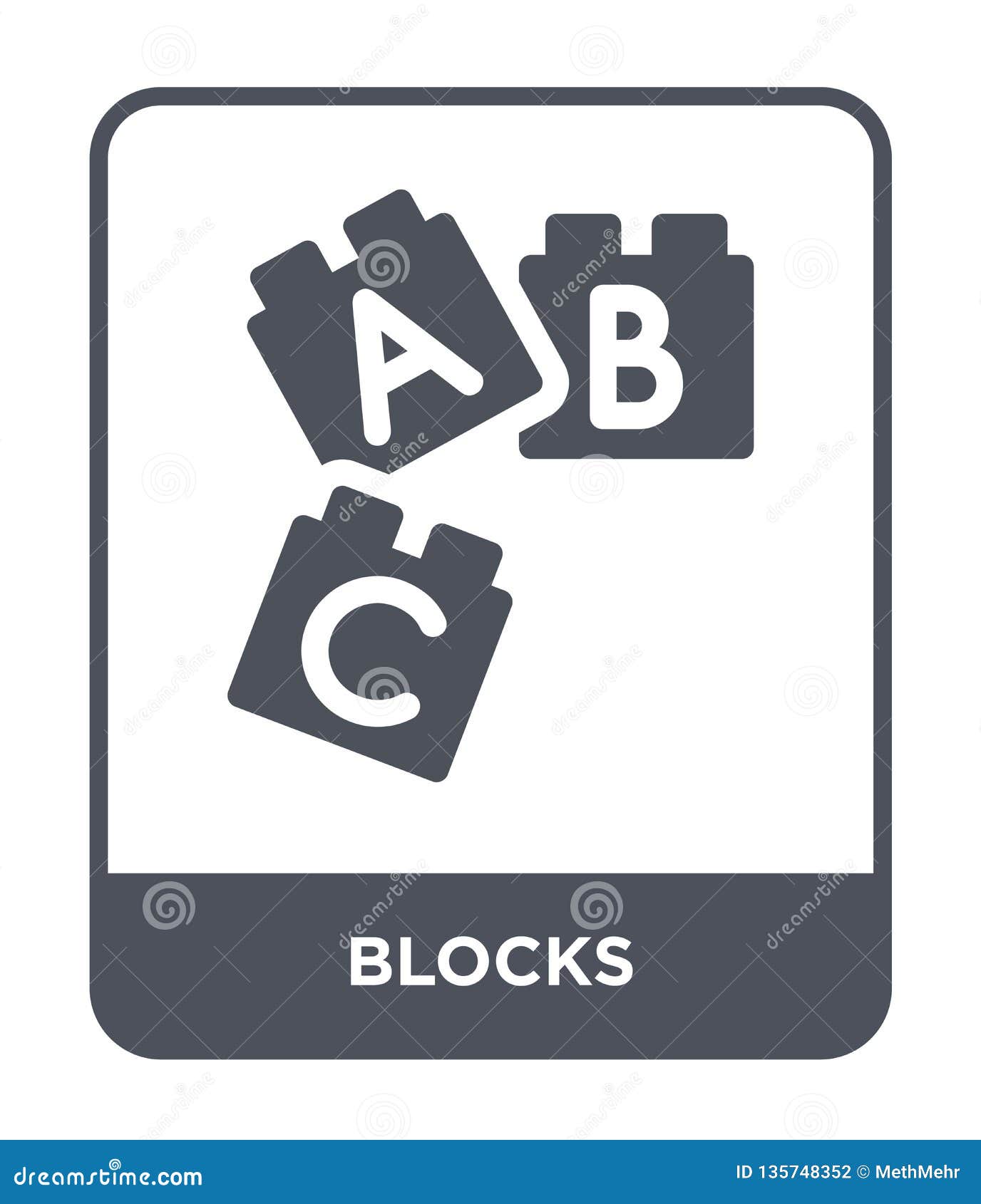 Blocks Icon in Trendy Design Style. Blocks Icon Isolated on White ...