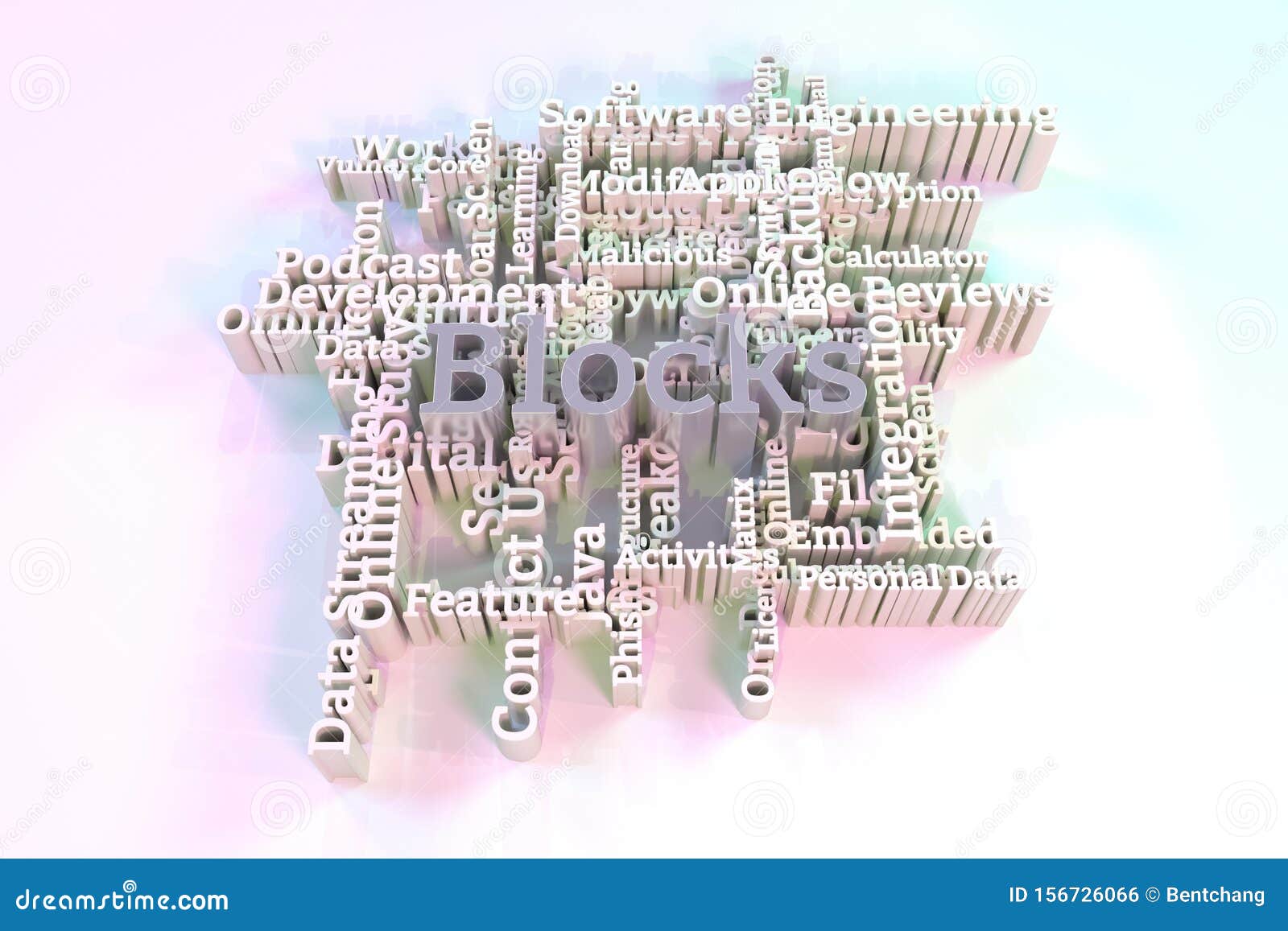 Blocks, ICT, Information Technology Keyword Words Cloud. for Web Page ...