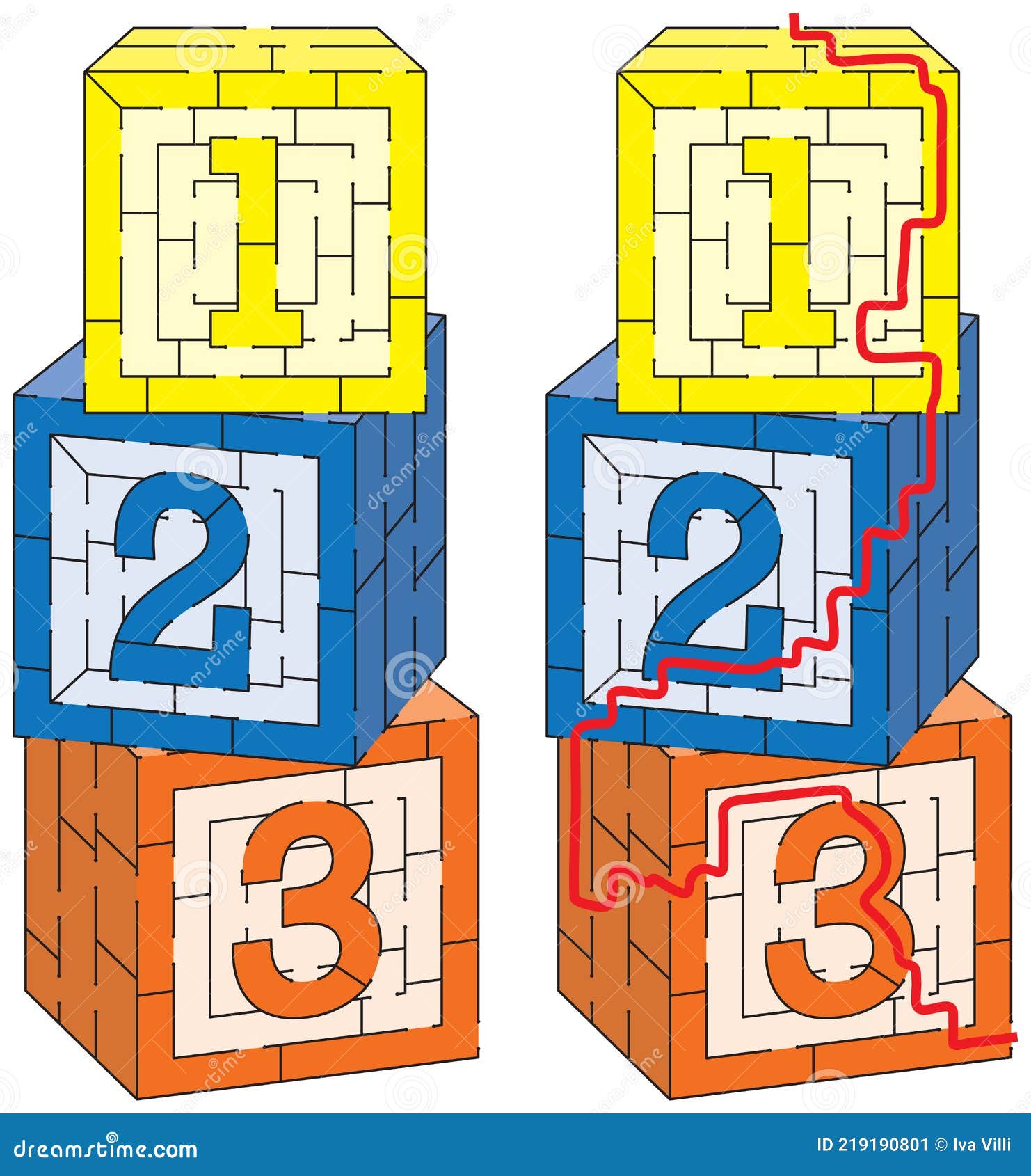 Maze Of Blocks 3d Abstract Design Royalty-Free Stock Photo ...