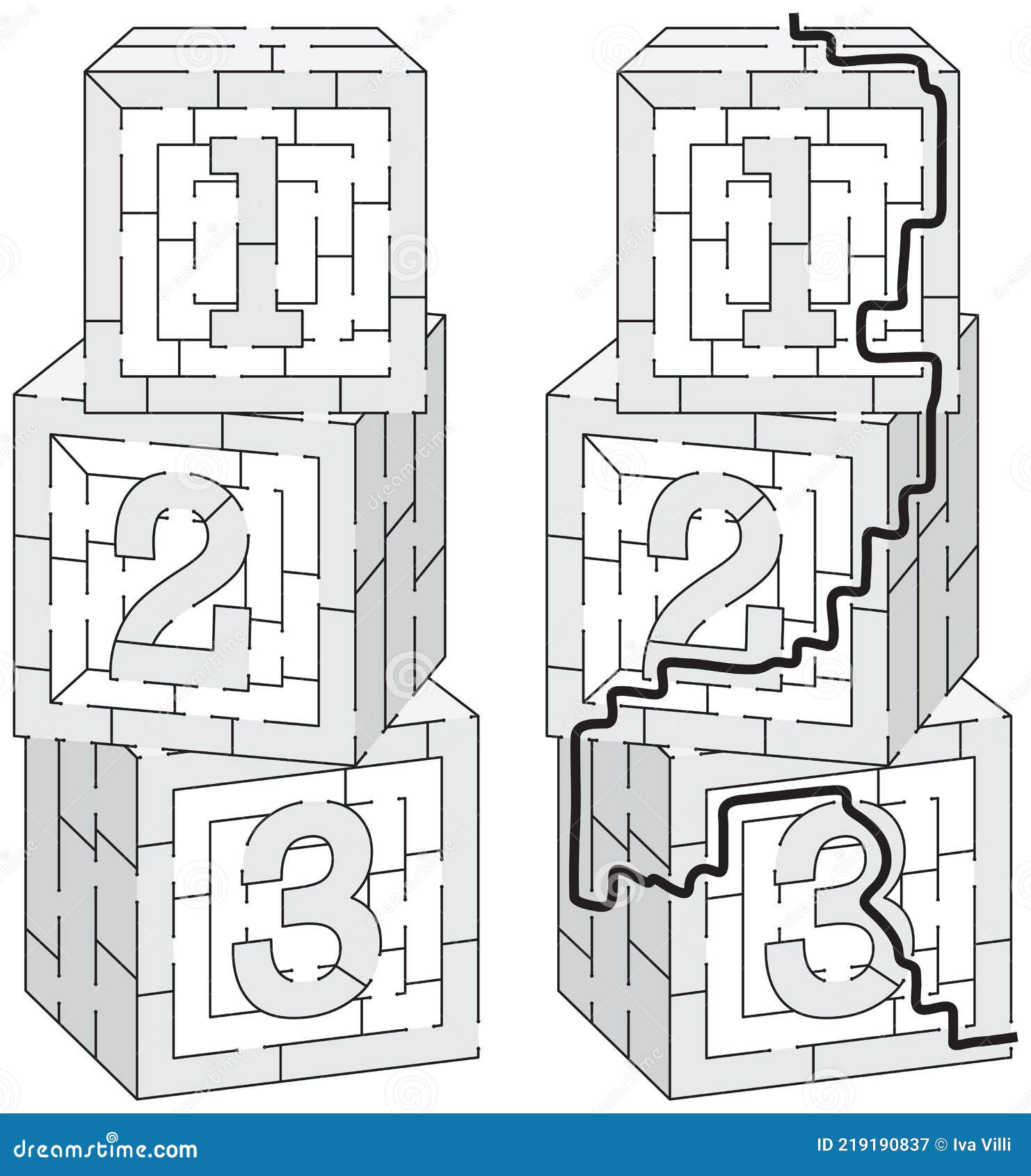 Maze Of Blocks 3d Abstract Design Royalty-Free Stock Photo ...