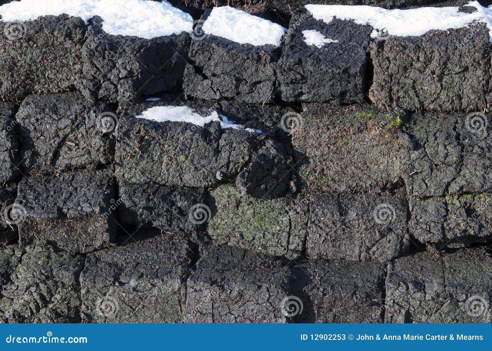 Blocks of Peat in Scotland,UK. Stock Image - Image of drying, winter ...