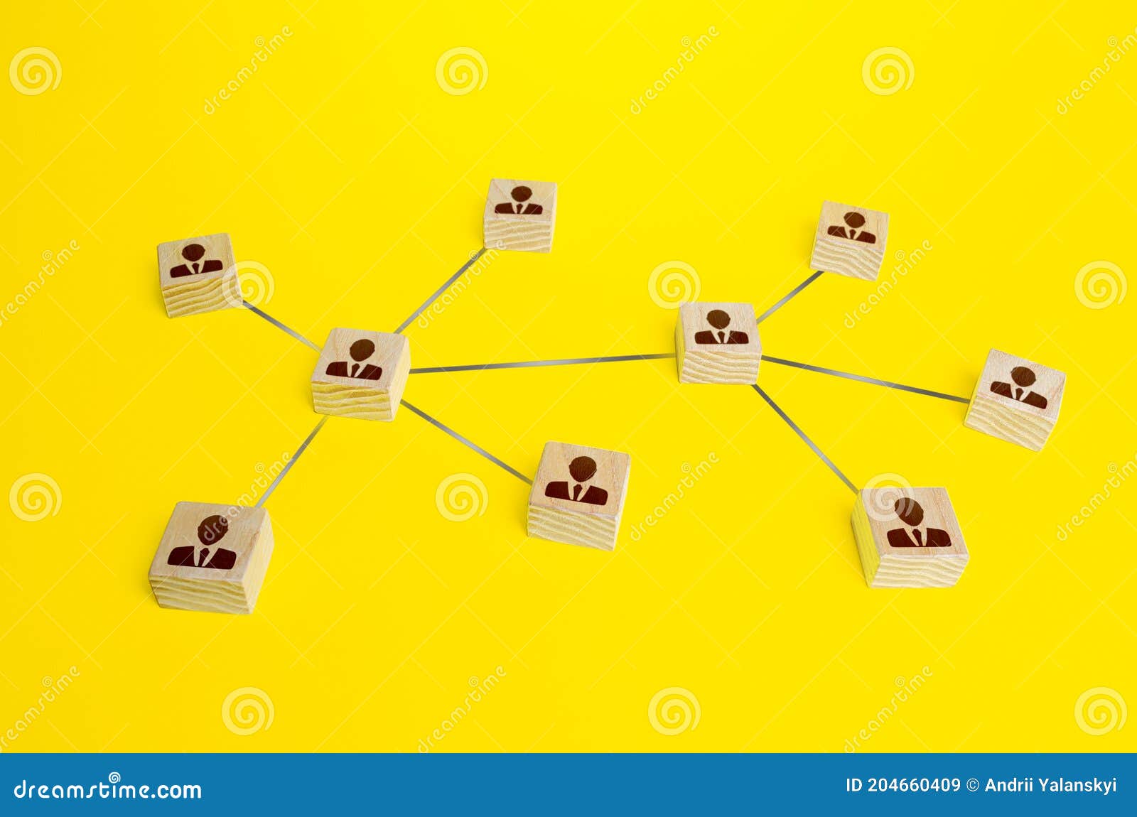 Blocks of People Connected in One Network. Communication and ...
