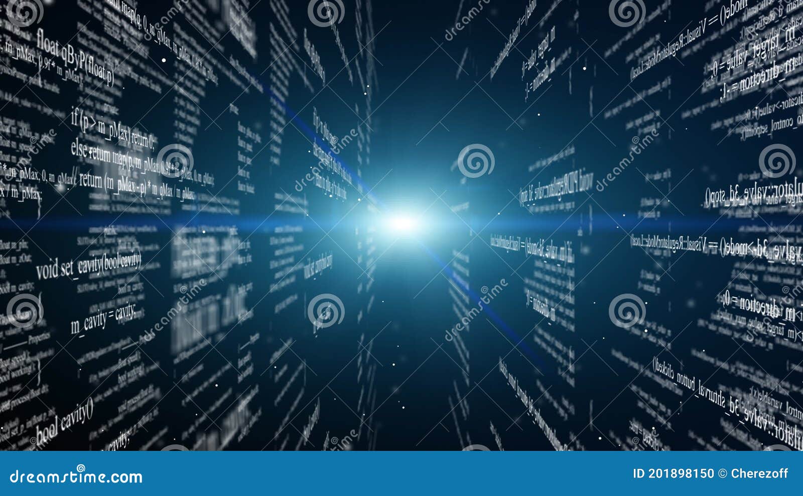 Blocks of Program Code Flying in Virtual Space Stock Footage - Video of ...