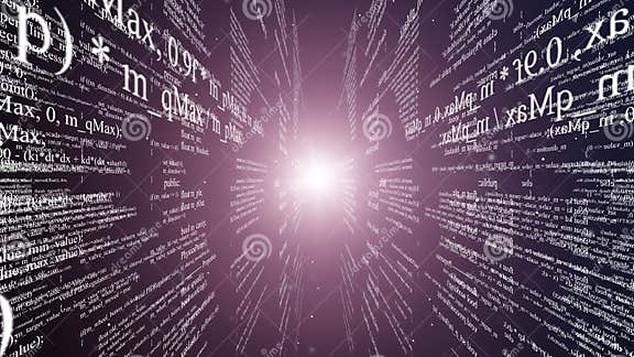 Blocks of Program Code Flying in Virtual Space Stock Illustration ...