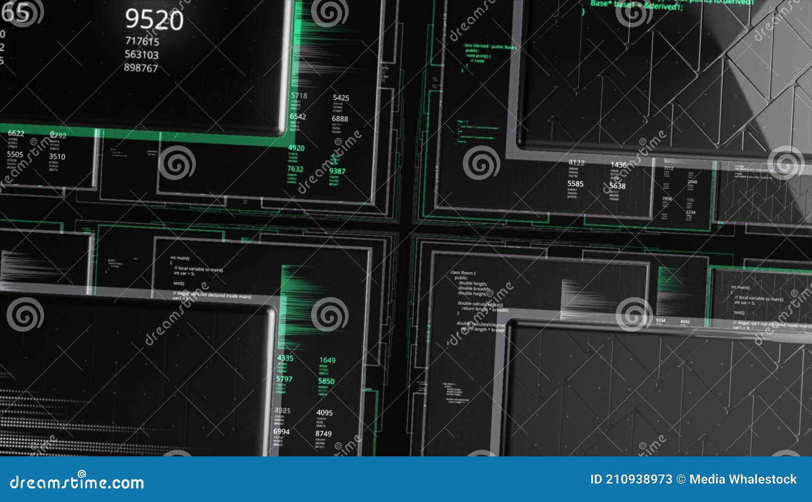 Blocks of Program Code Flying in Virtual Space on Square Shaped Screens ...