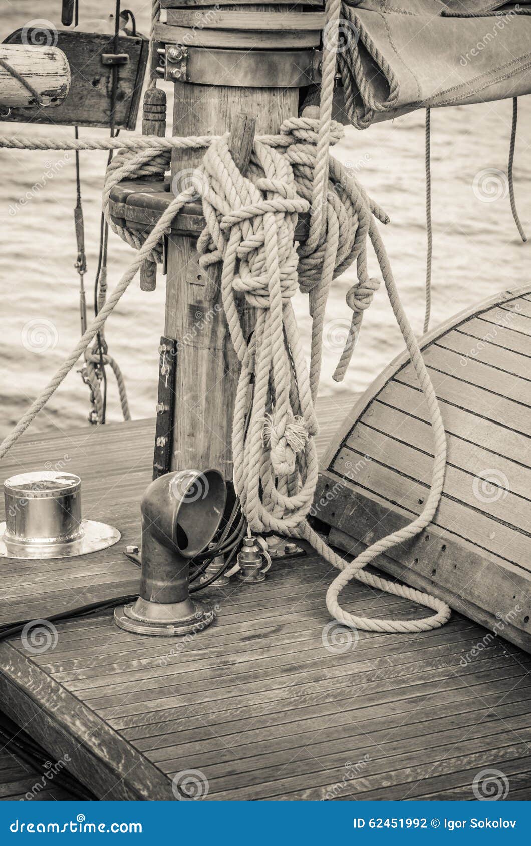 Blocks and Rigging of an Old Sailboat Stock Photo - Image of maritime ...