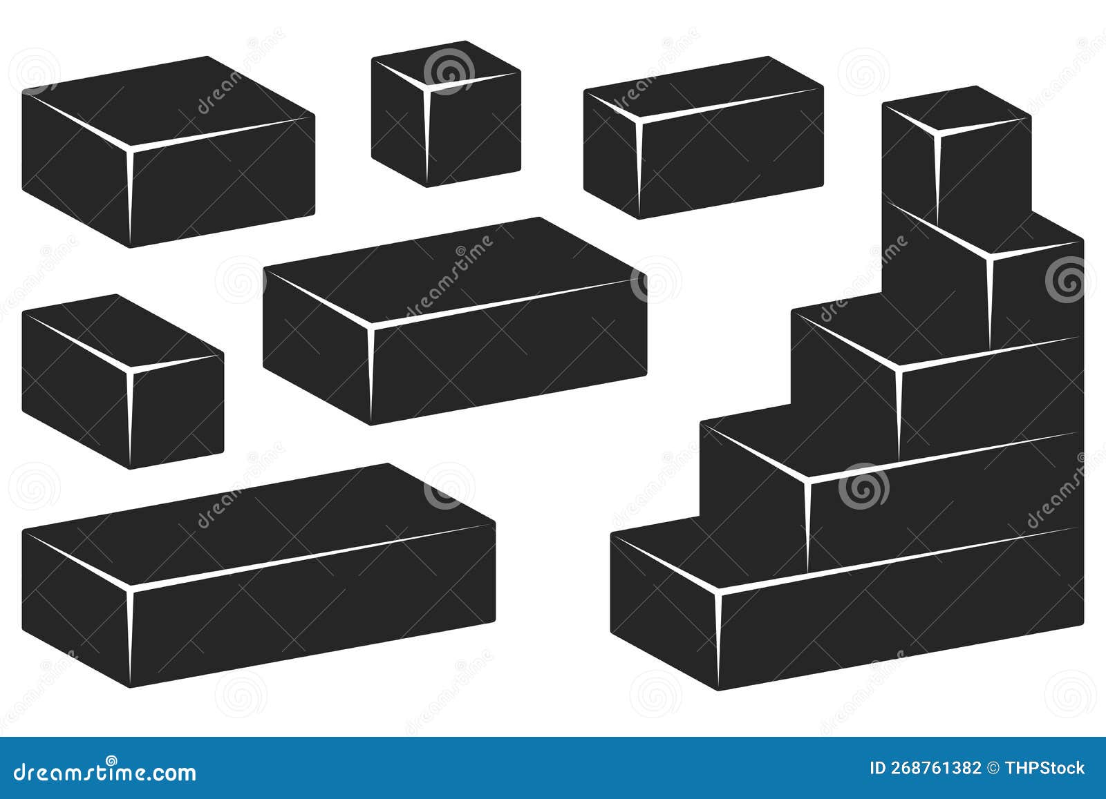 Blocks Set Silhouette stock vector. Illustration of bricks - 268761382