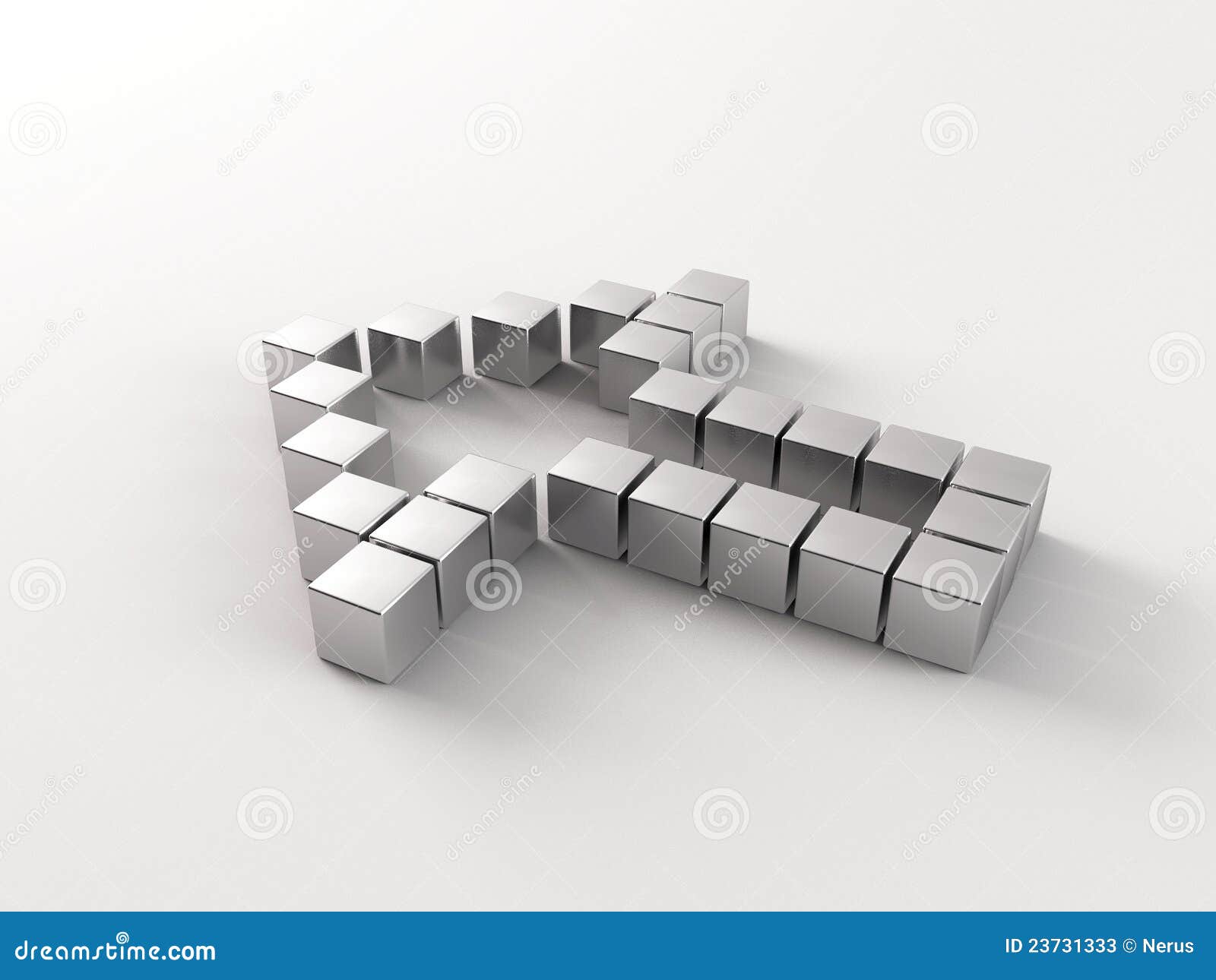 Blocks in shape of arrow stock illustration. Illustration of silver ...