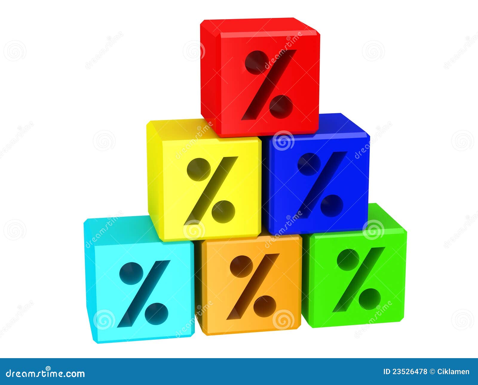 Blocks with Sign of Percent Stock Illustration - Illustration of buying ...