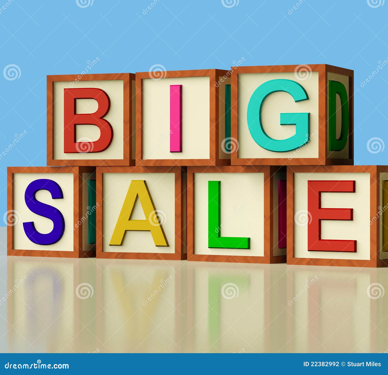 Blocks Spelling Big Sale As Symbol for Discounts Stock Illustration ...