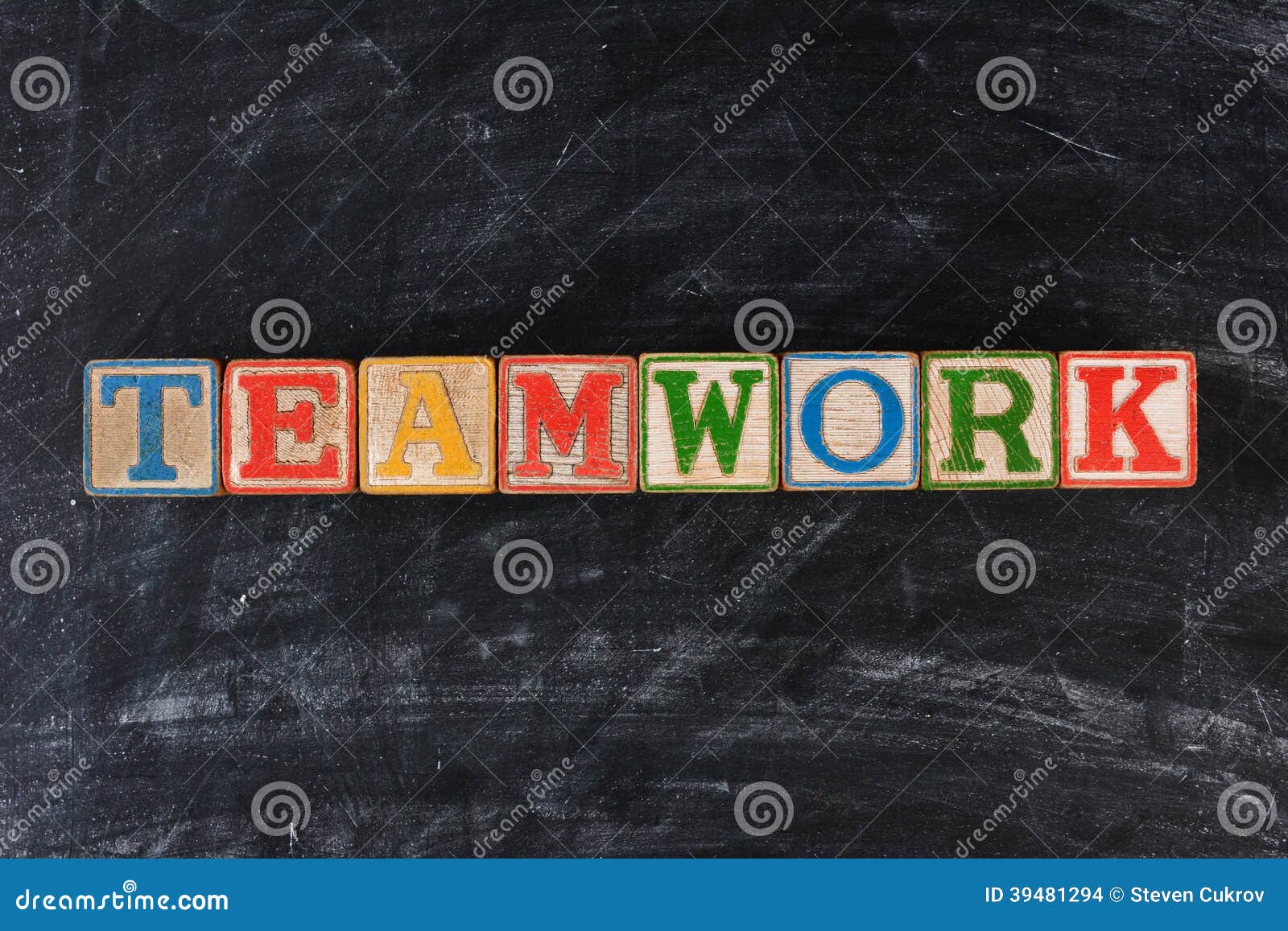 Blocks Spelling Out Teamwork Stock Photo - Image of white, chalk: 39481294