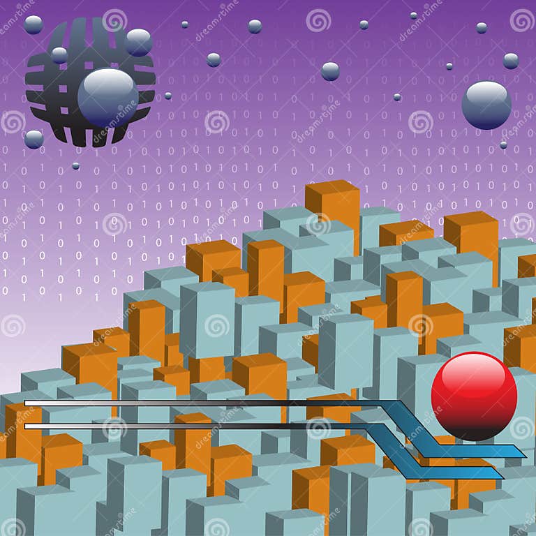 Blocks and spheres stock vector. Illustration of bubbles - 7190847