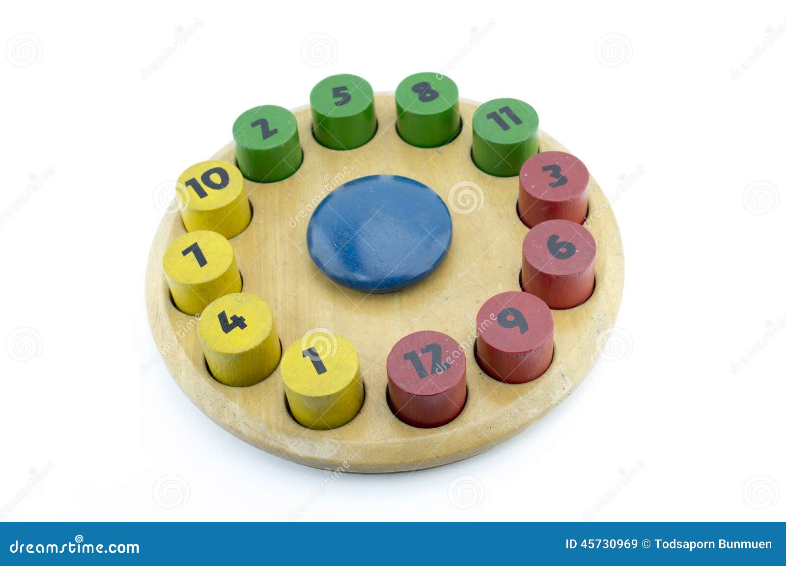 Blocks Toy with Different Numbers Isolated on White Background Stock ...