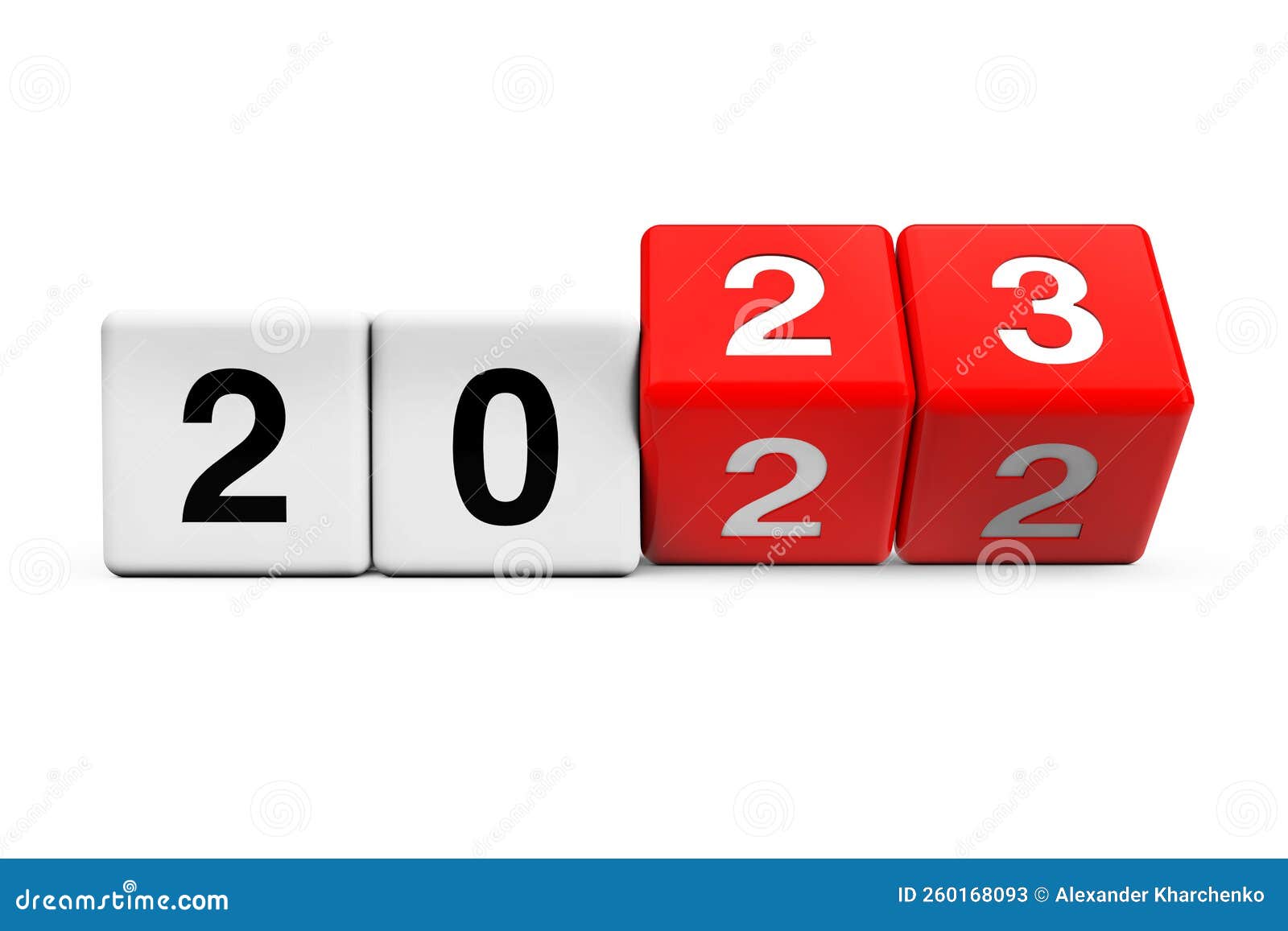 Blocks with the Transition from Year 2022 To 2023. 3d Rendering Stock ...