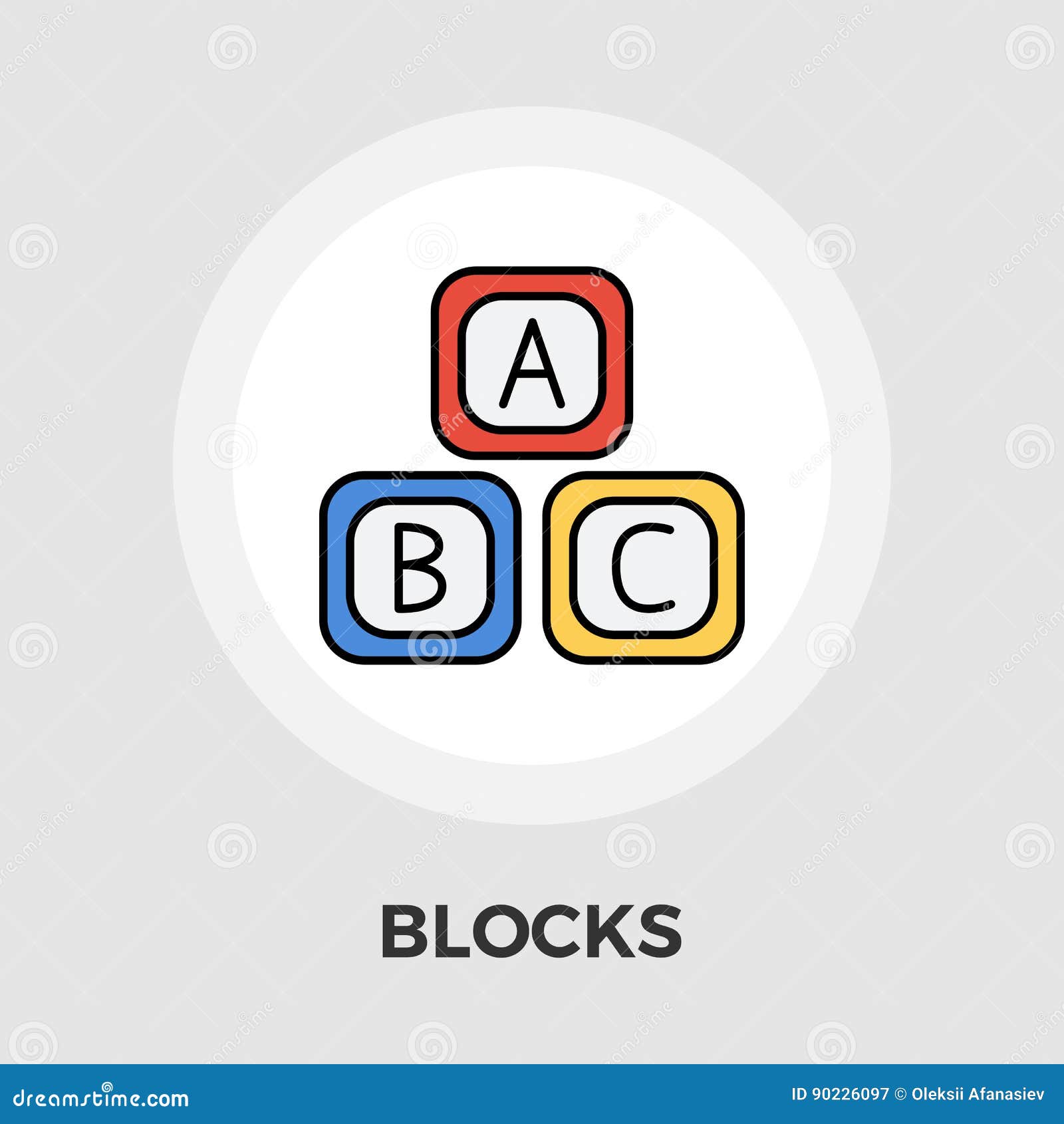 Blocks Vector Flat Icon stock vector. Illustration of educational ...