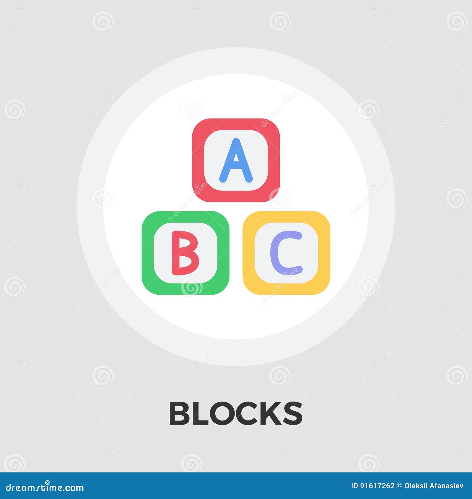 Blocks Vector Flat Icon stock vector. Illustration of elementary - 91617262