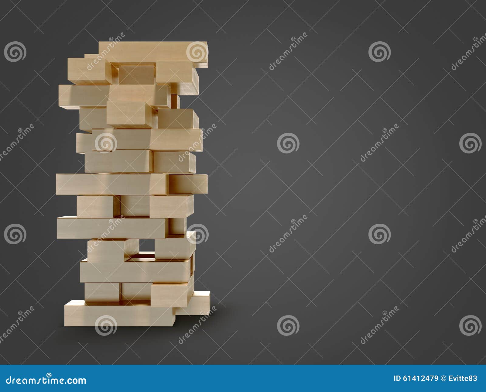 Blocks Wood Game Jenga On Black Background. Stock Photography ...