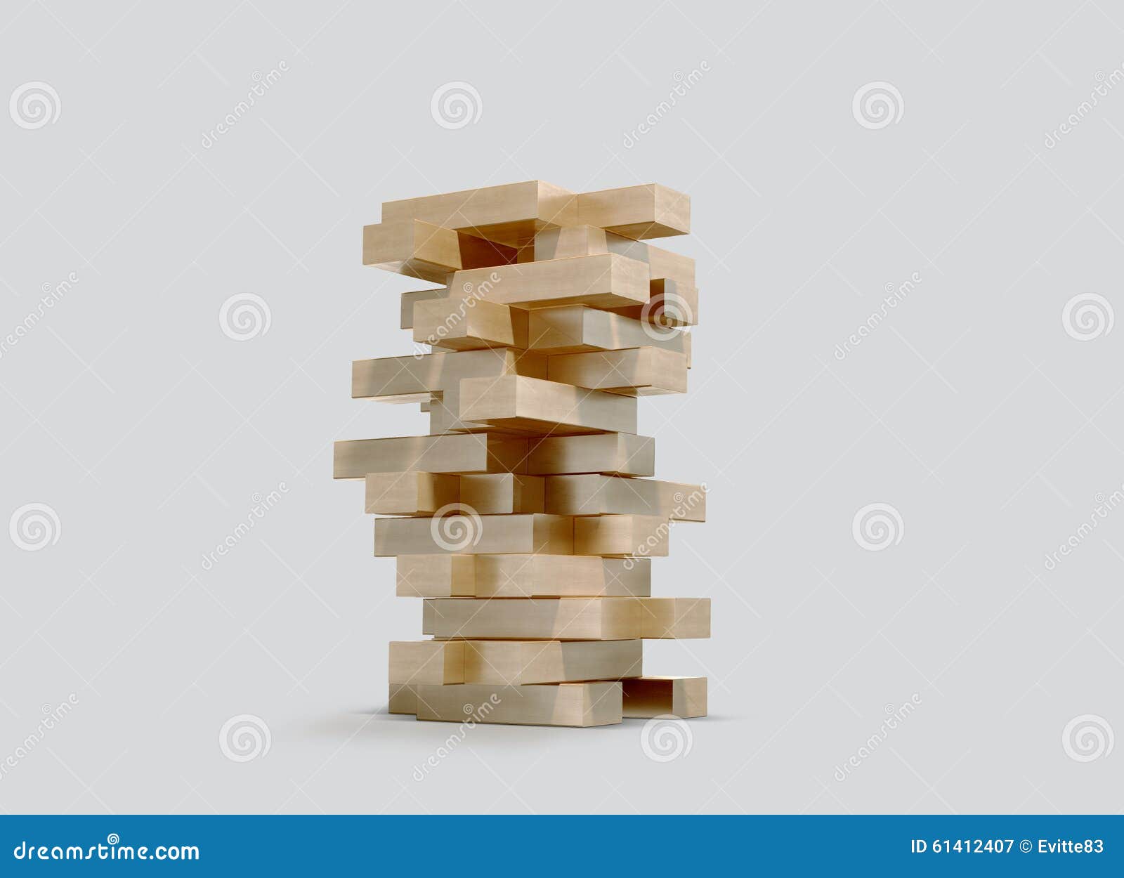 Blocks Wood Game Jenga on Gray Background. Stock Image - Image of ...