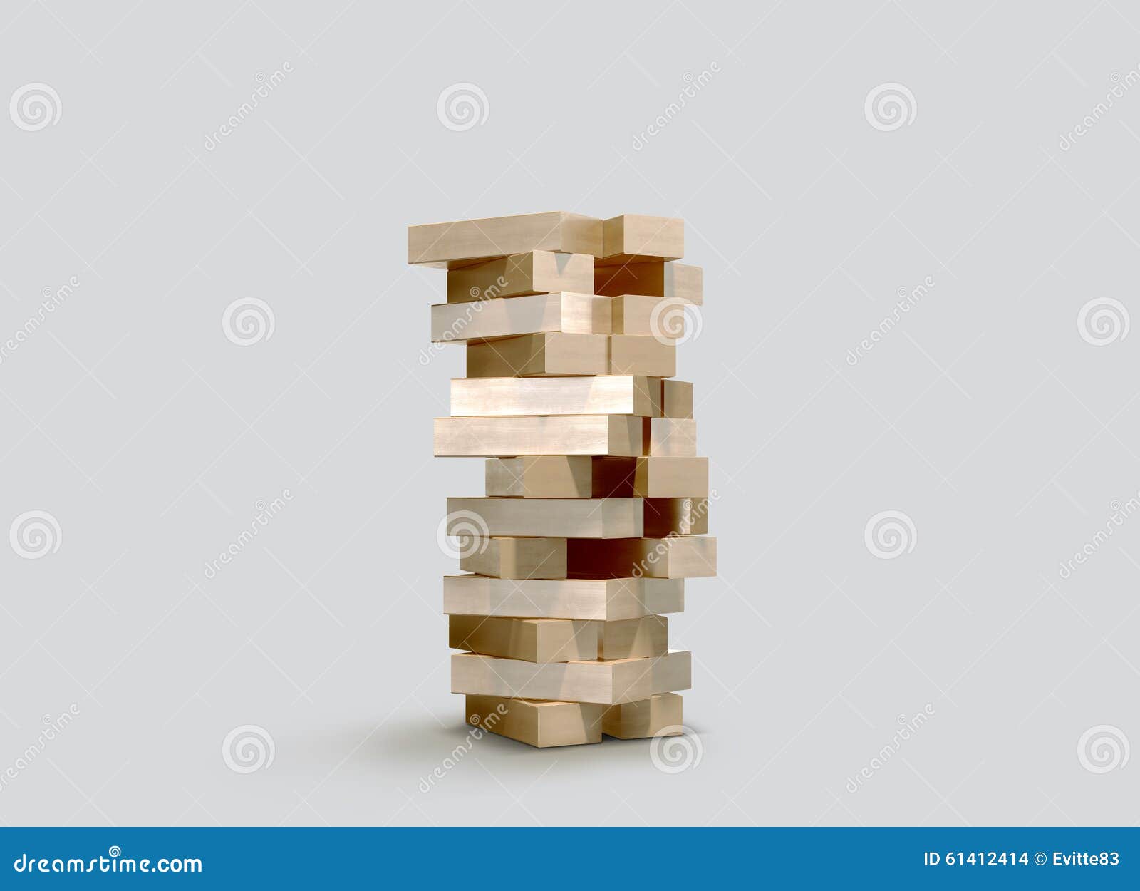 Blocks Wood Game Jenga on Gray Background. Stock Photo - Image of game ...
