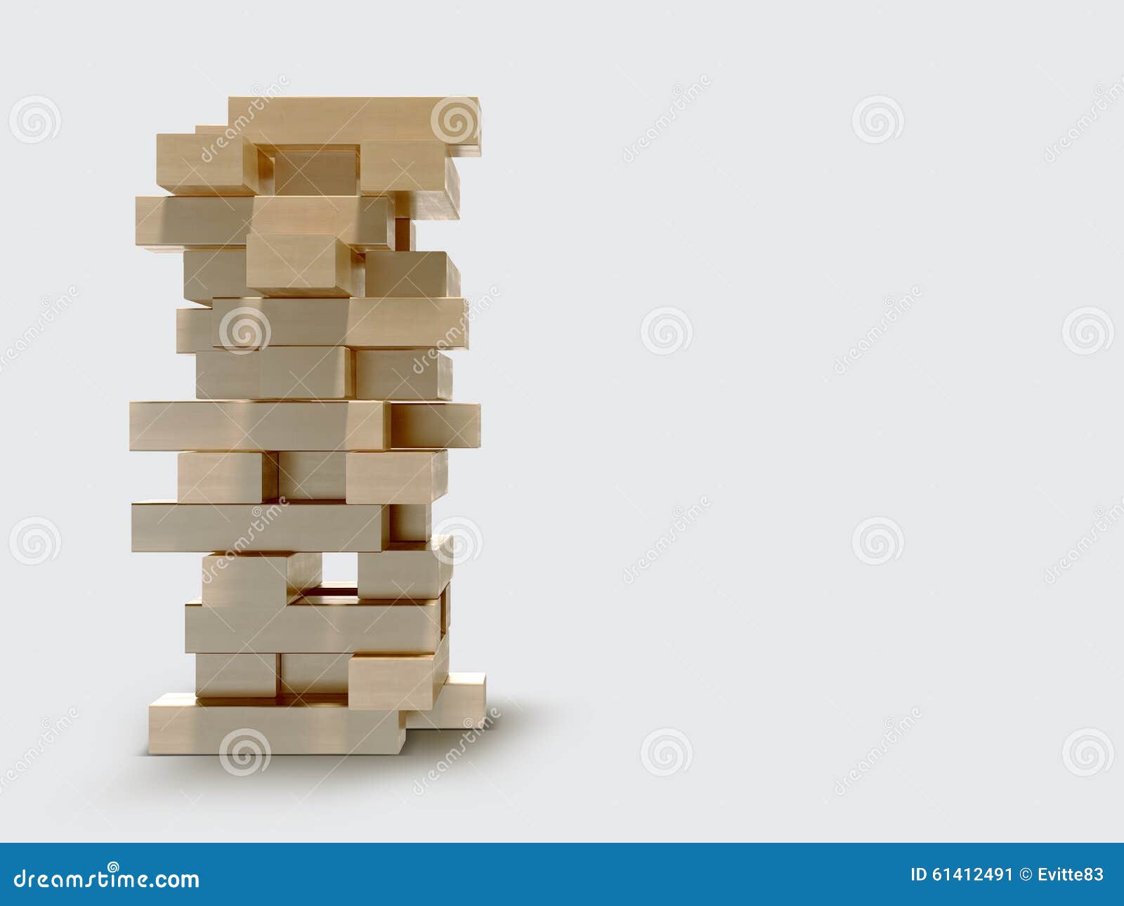 Blocks Wood Game Jenga on Gray Background. Stock Illustration ...