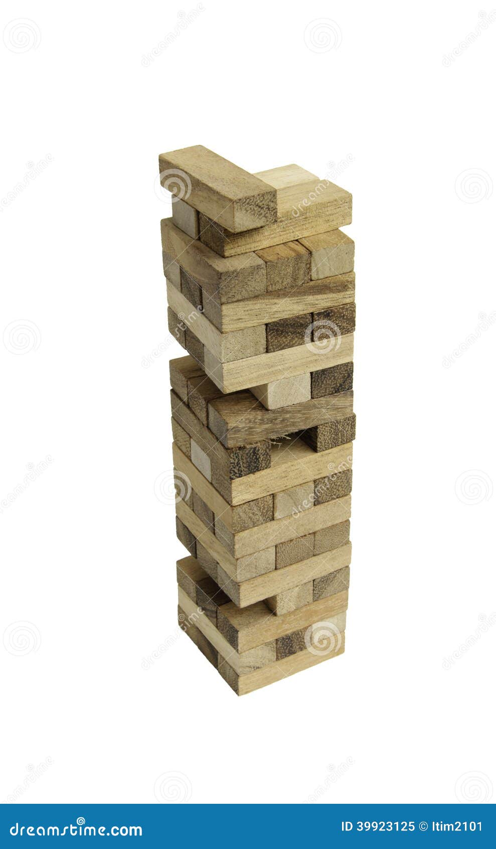 Blocks Wood Game (jenga) White Background Stock Image - Image of play ...