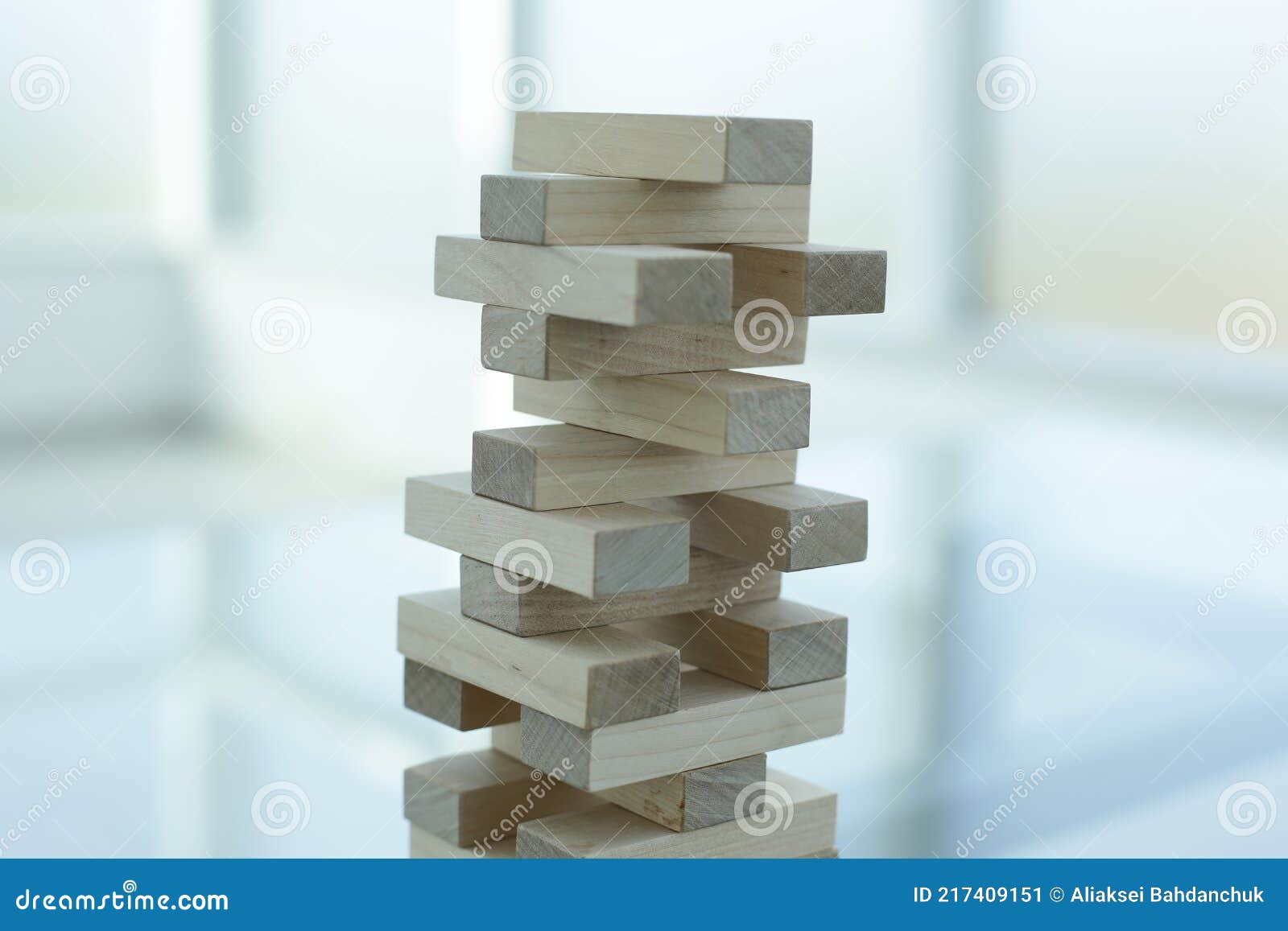 Blocks Wood Game Jenga on White Background. Stock Image - Image of ...