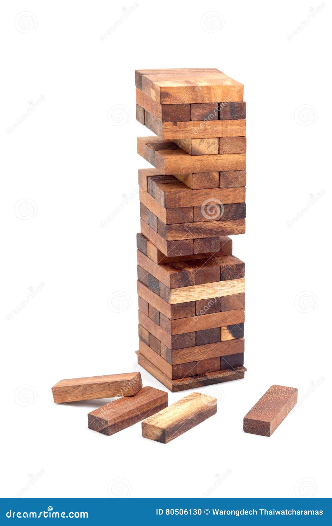 Blocks of Wood Isolated on White Background. Stock Photo - Image of ...