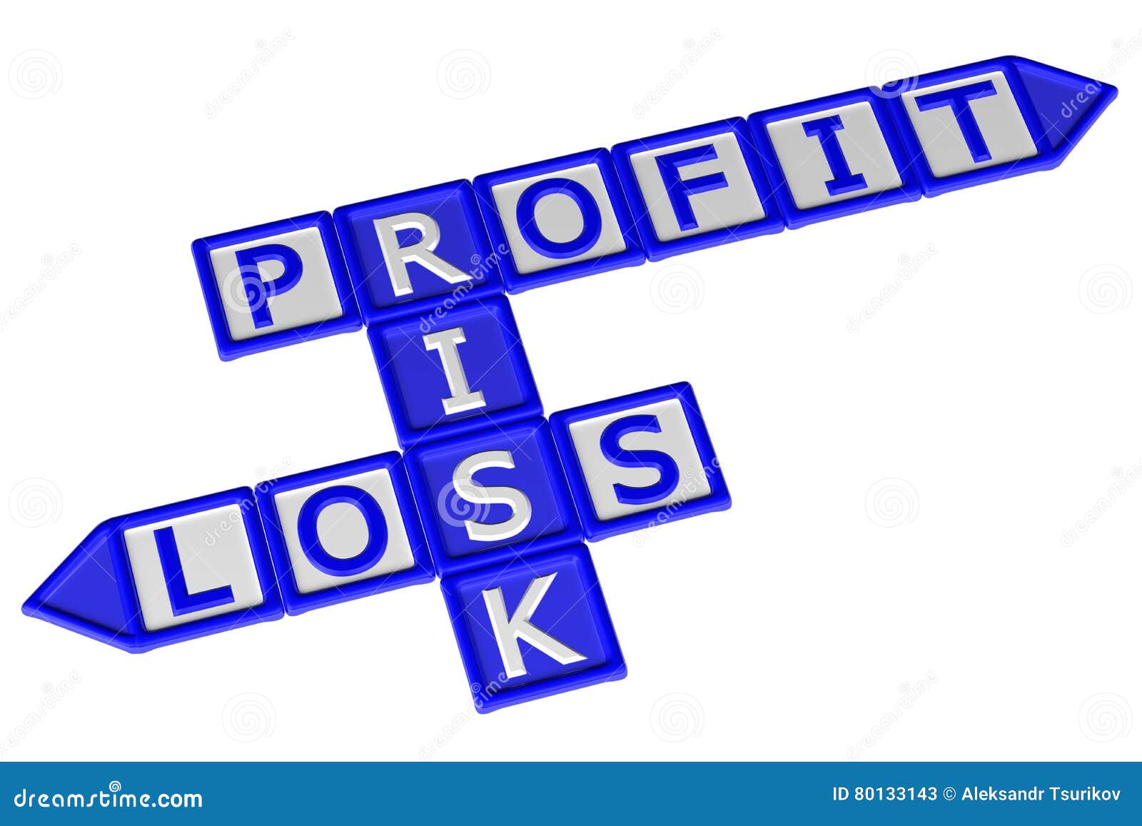 Blocks with Word Profit, Risk, Loss. 3D Rendering. Stock Illustration ...