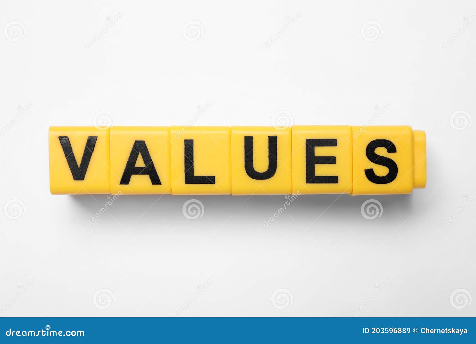 Blocks with Word VALUES on White Background, Top View Stock Image ...