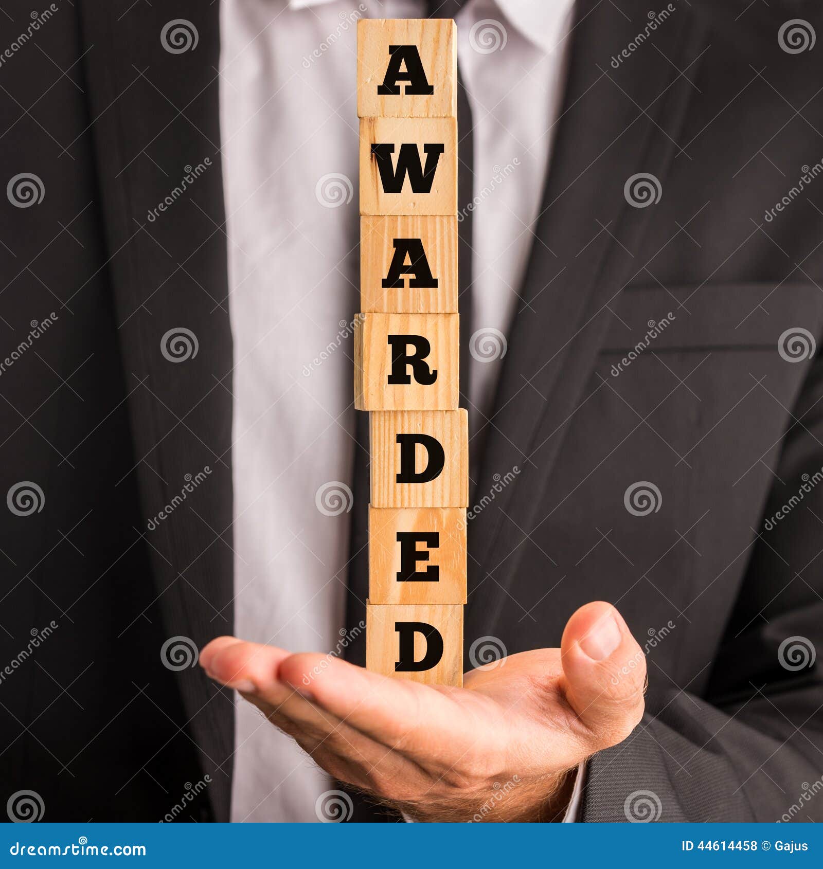 Blocks with the Words Awarded. Stock Photo - Image of honor, balancing ...