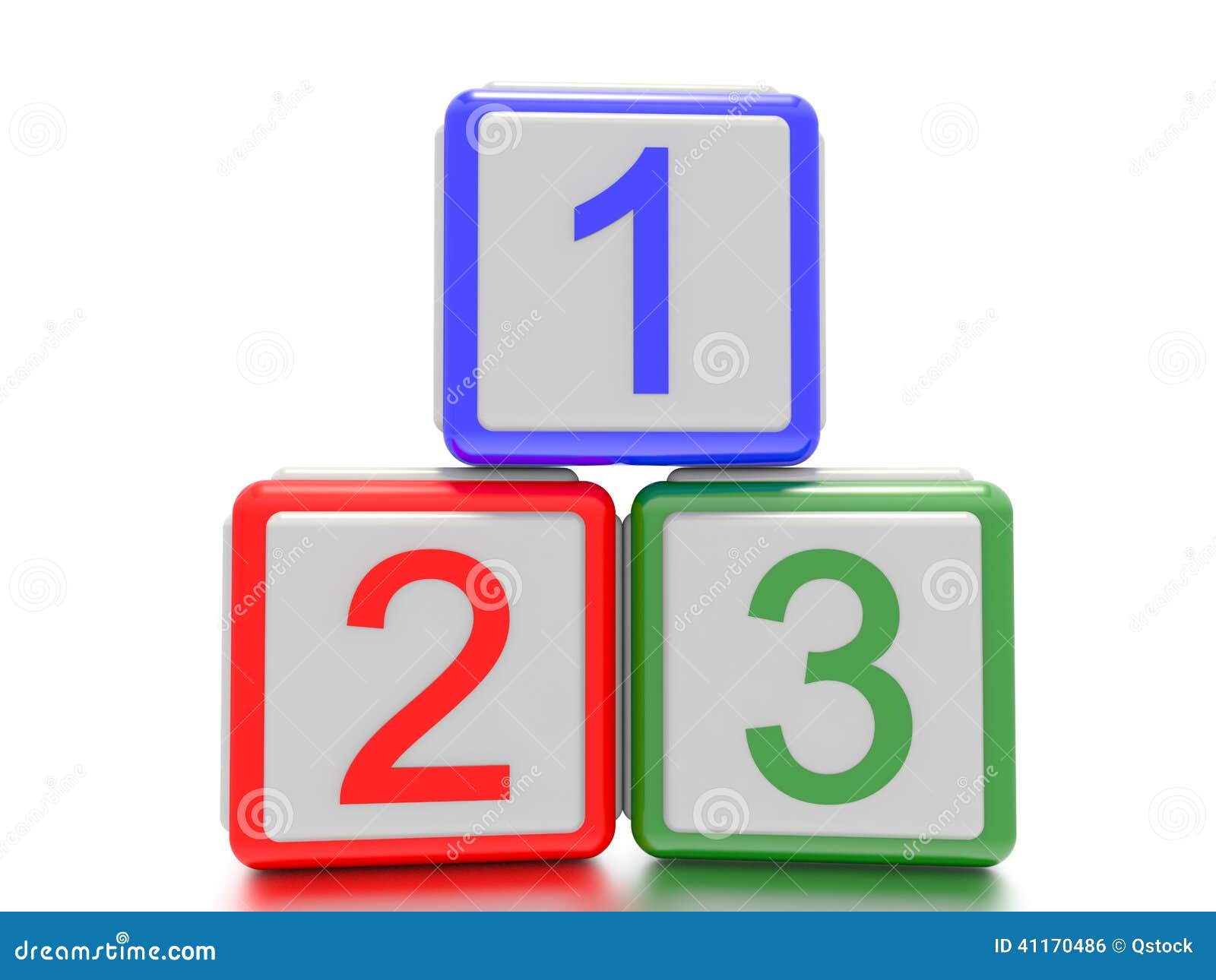 Blocks with 1,2 and 3 Written on it. Stock Illustration - Illustration ...