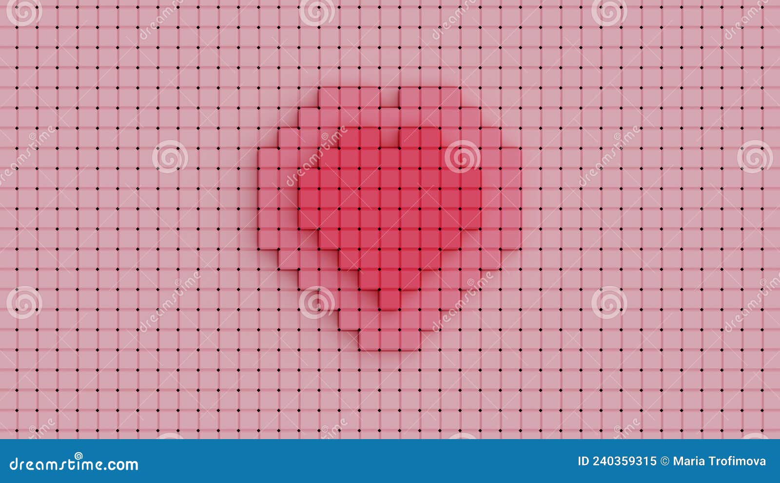 Blocky heart wallpaper stock illustration. Illustration of orange ...