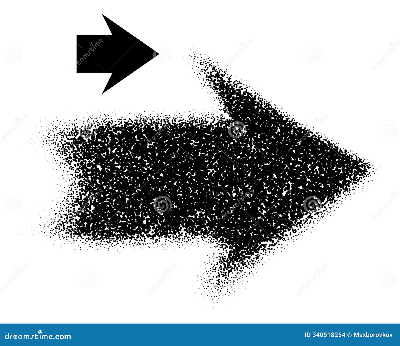 Blocky Right Arrow in Dot Art and Solid Style Stock Illustration ...