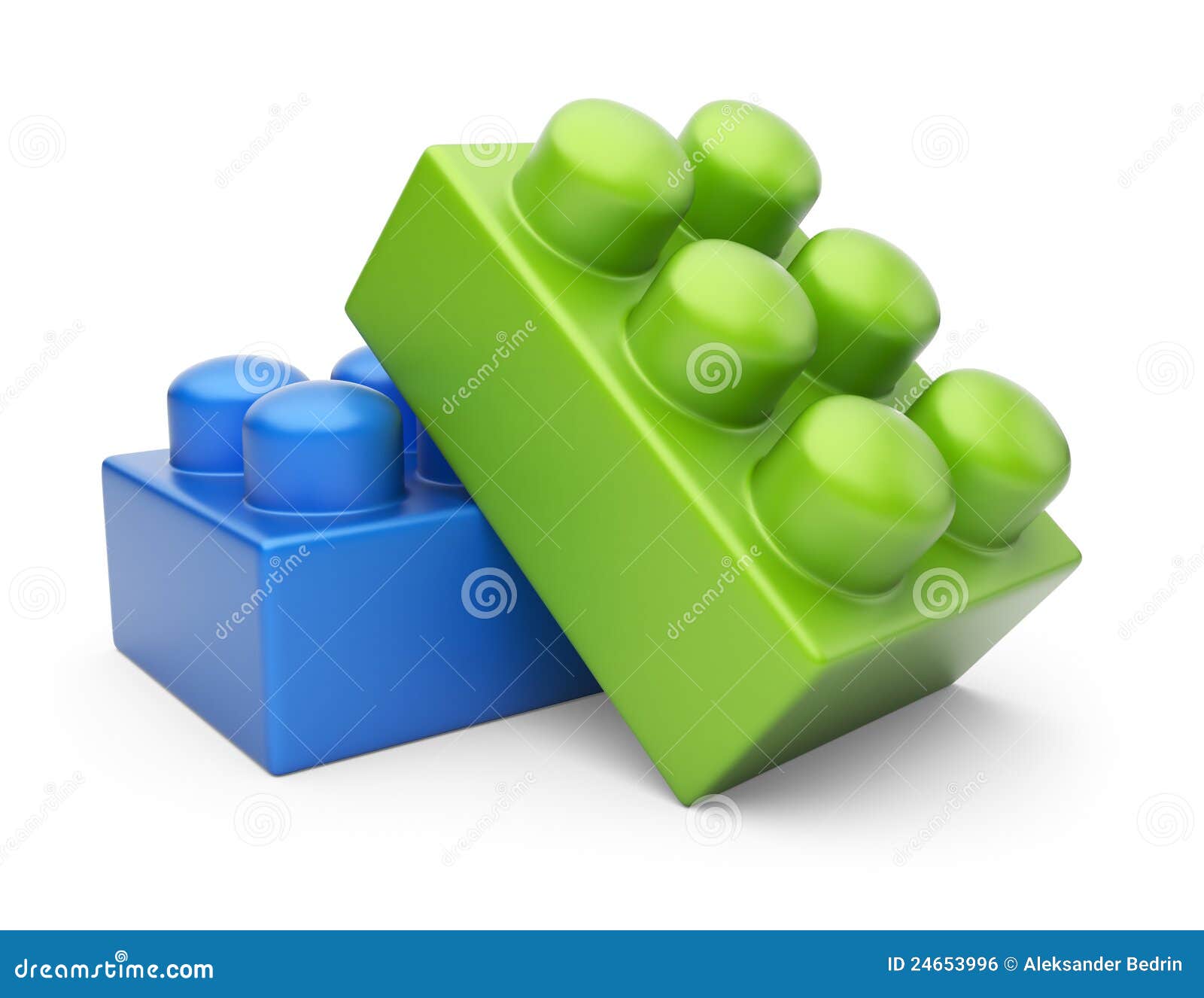 Bloco 3D De Duas Construções. Isolado Ilustração Stock - Ilustração de ...