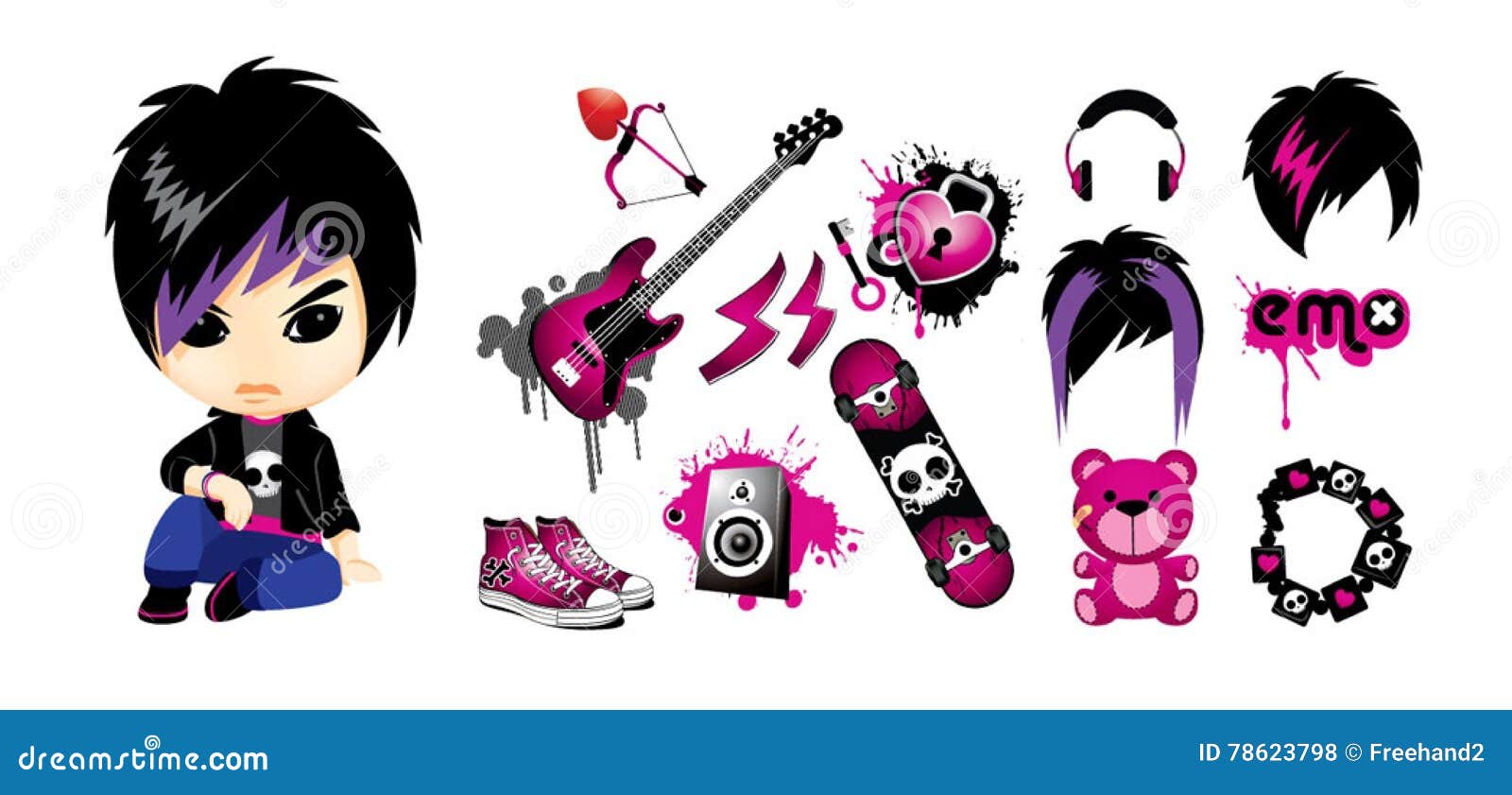 Bloco das etiquetas de Emo ilustração stock. Ilustração de verificado ...