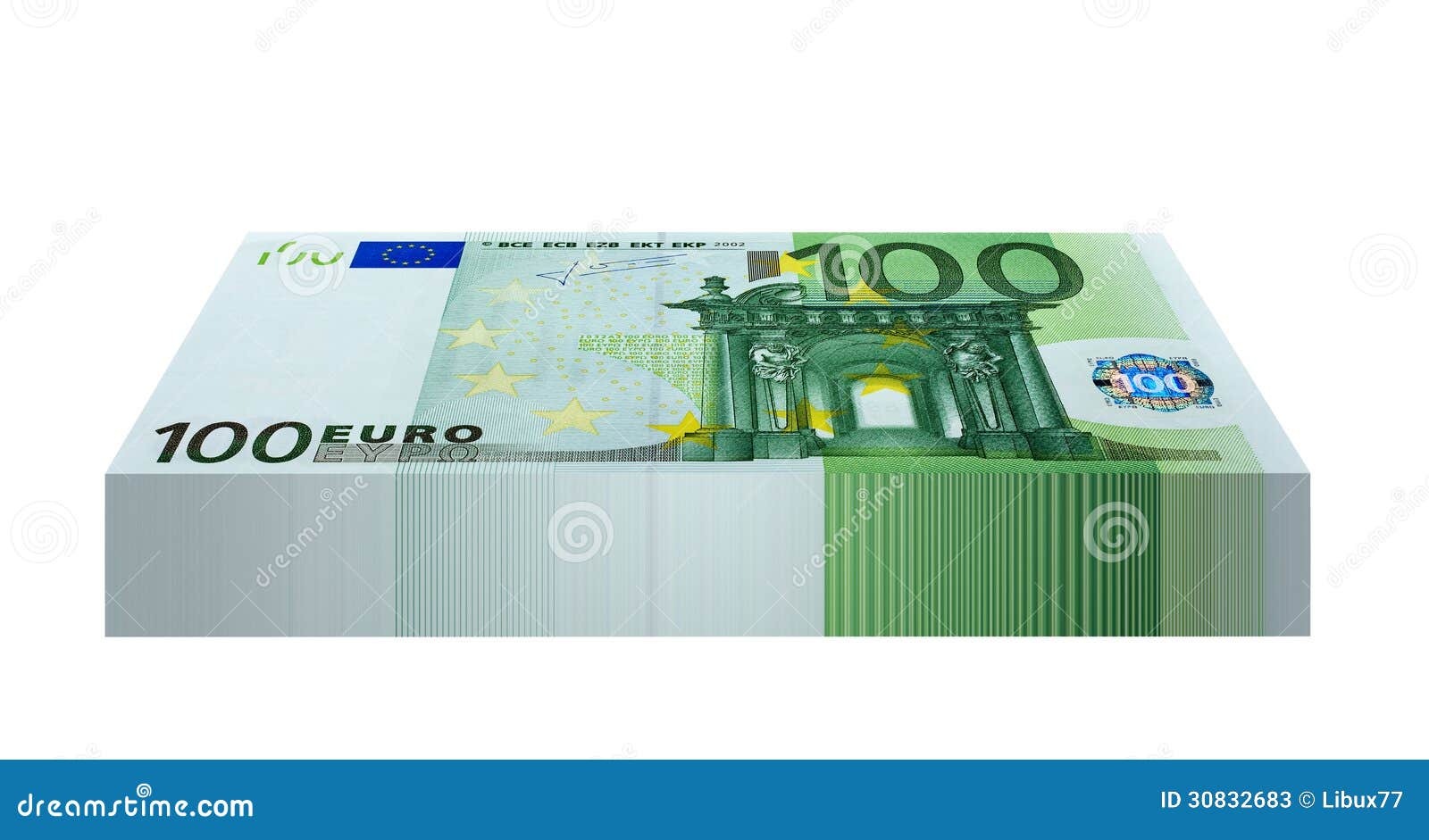 Bloco De 100 Cédulas Do Euro Imagem de Stock - Imagem de dinheiro ...