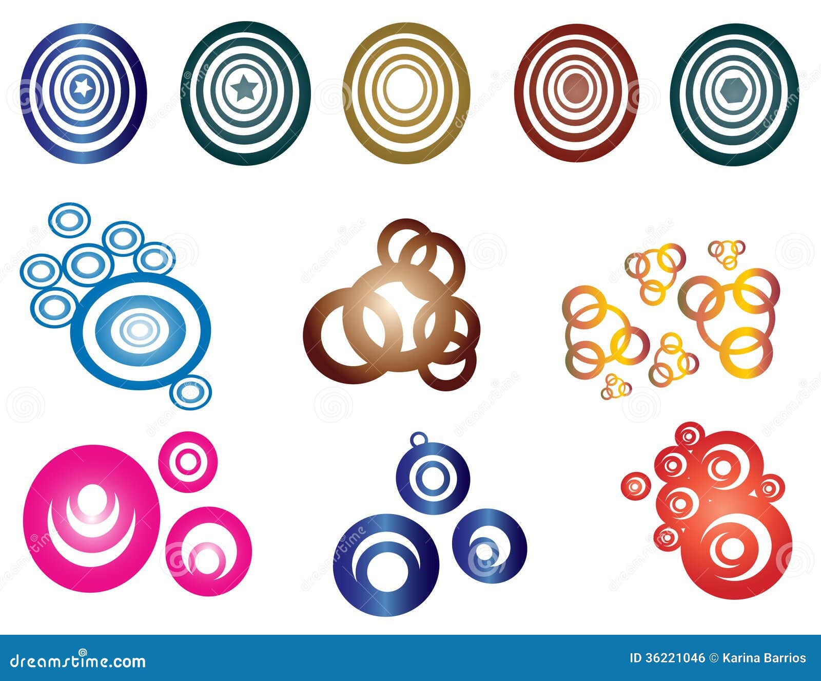 Bloco de formas circulares ilustração do vetor. Ilustração de pacote ...