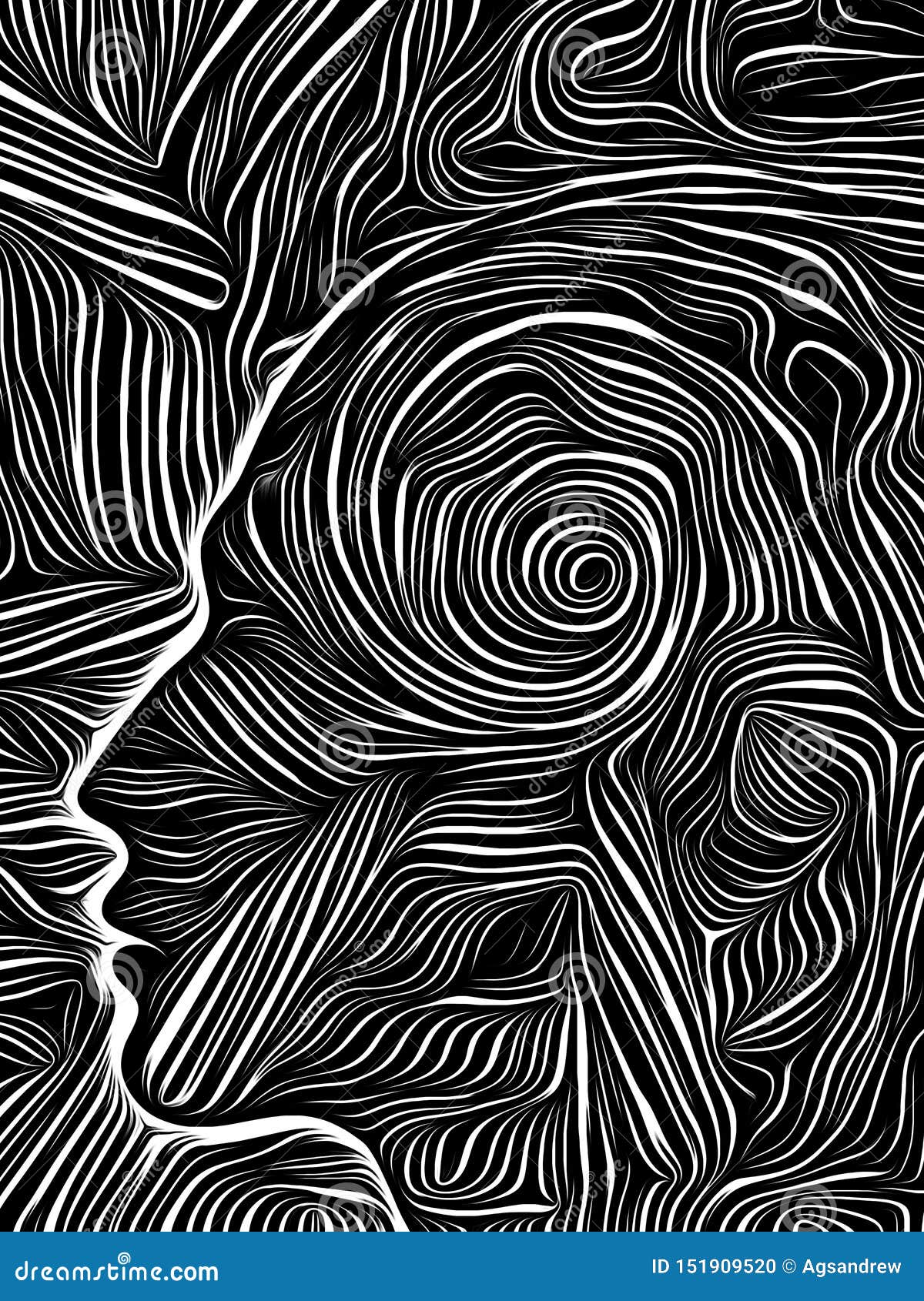 Bloco Xilogrfico Da Espiral Da Mente Ilustração Stock Ilustração De