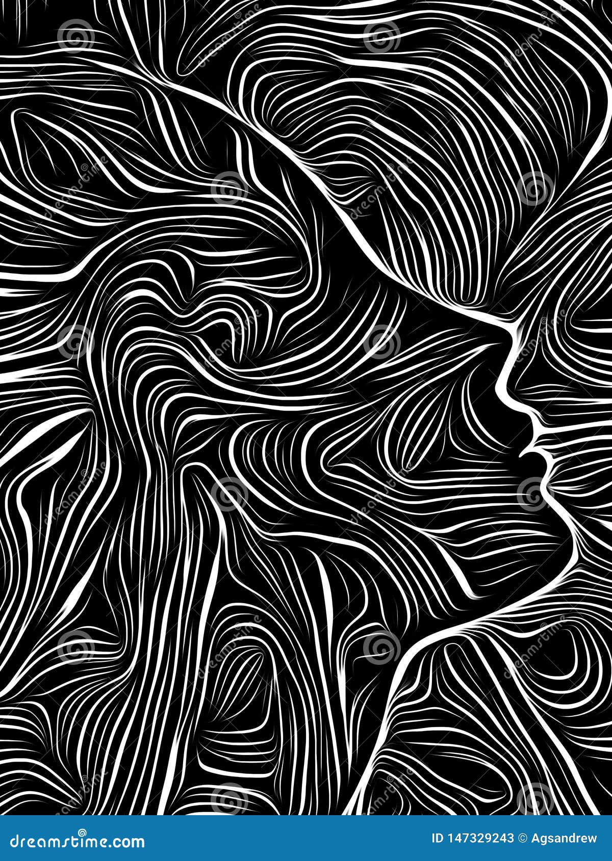 Bloco Xilogrfico Do Redemoinho Da Mente Ilustração Stock Ilustração