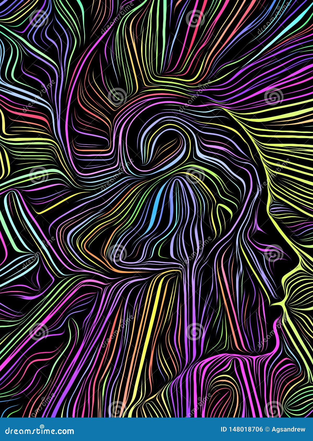 Bloco Xilogrfico Do Redemoinho Da Mente Ilustração Stock Ilustração