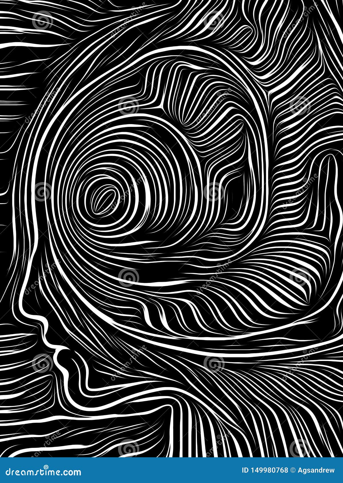 Bloco Xilogrfico Do Redemoinho Da Mente Ilustração Stock Ilustração