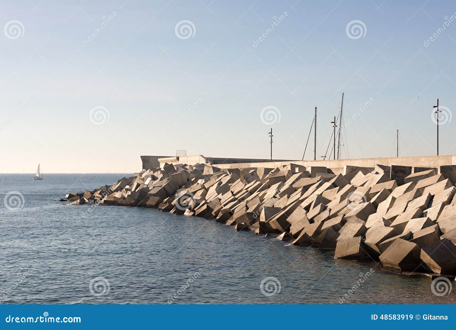 Blocos Do Cimento Do Quebra-mar Imagem de Stock - Imagem de cubo ...