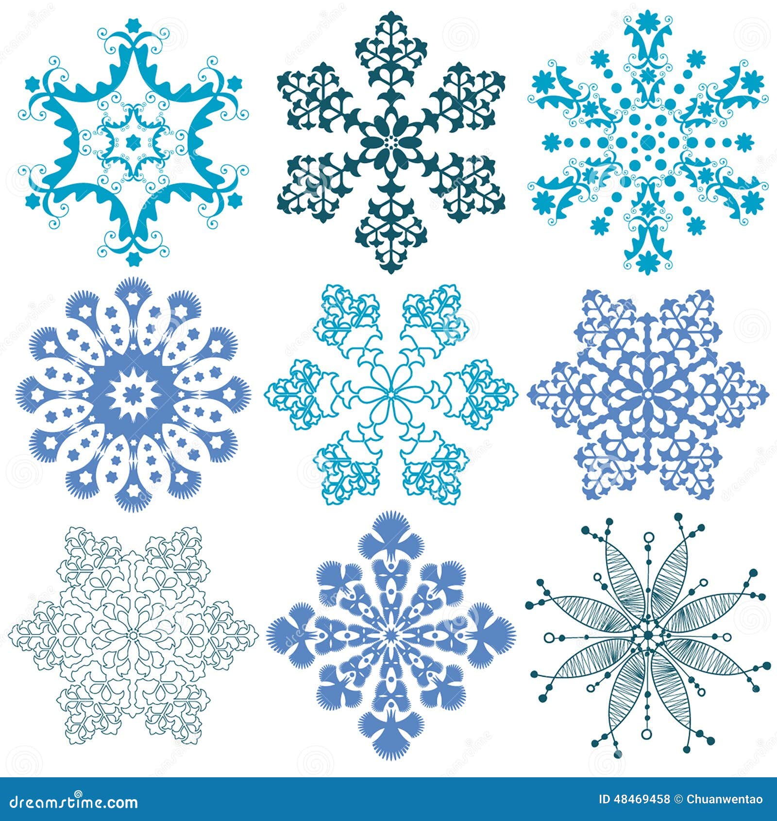 Blocos Do Vetor Dos Flocos De Neve Ilustração do Vetor - Ilustração de ...