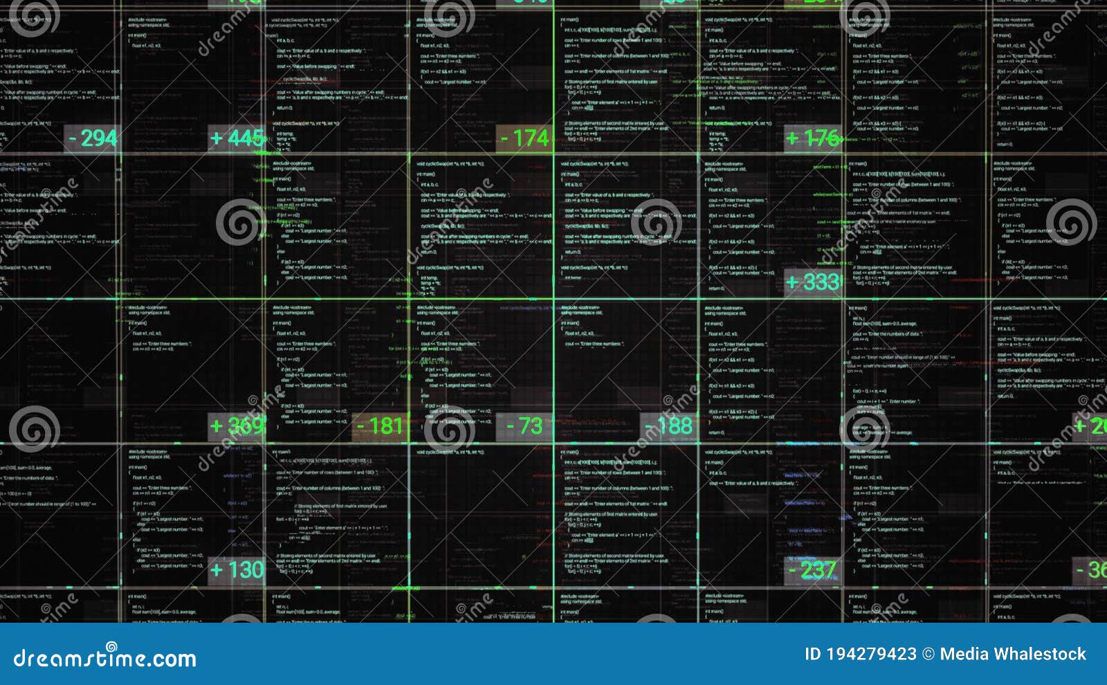 Blocs De Programmation Du Code Sur La Boucle Sans Couture De Fond Noir Animation Code De