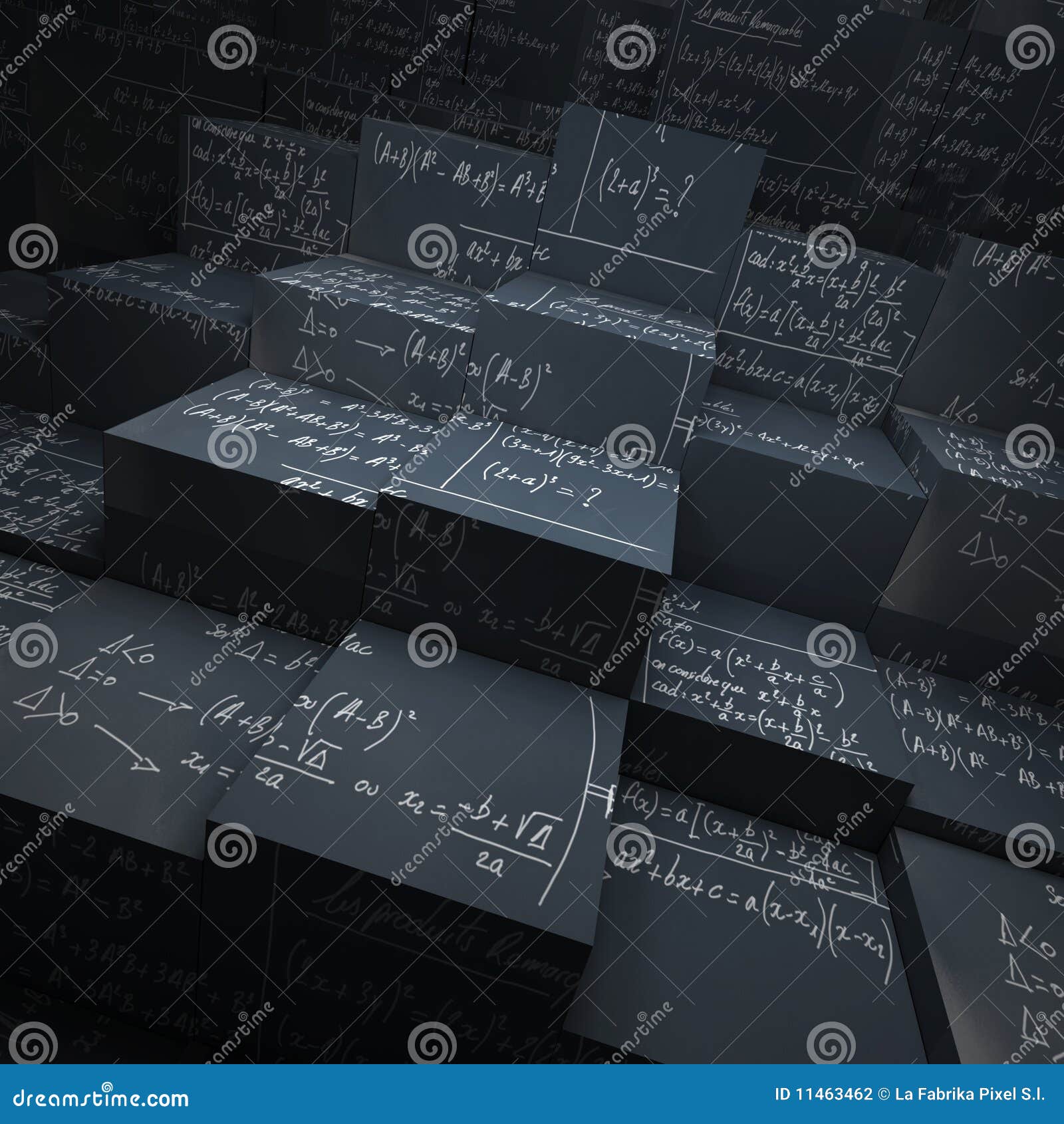 Blocs De Tableau Noir Avec Des Formules De Maths Illustration Stock ...