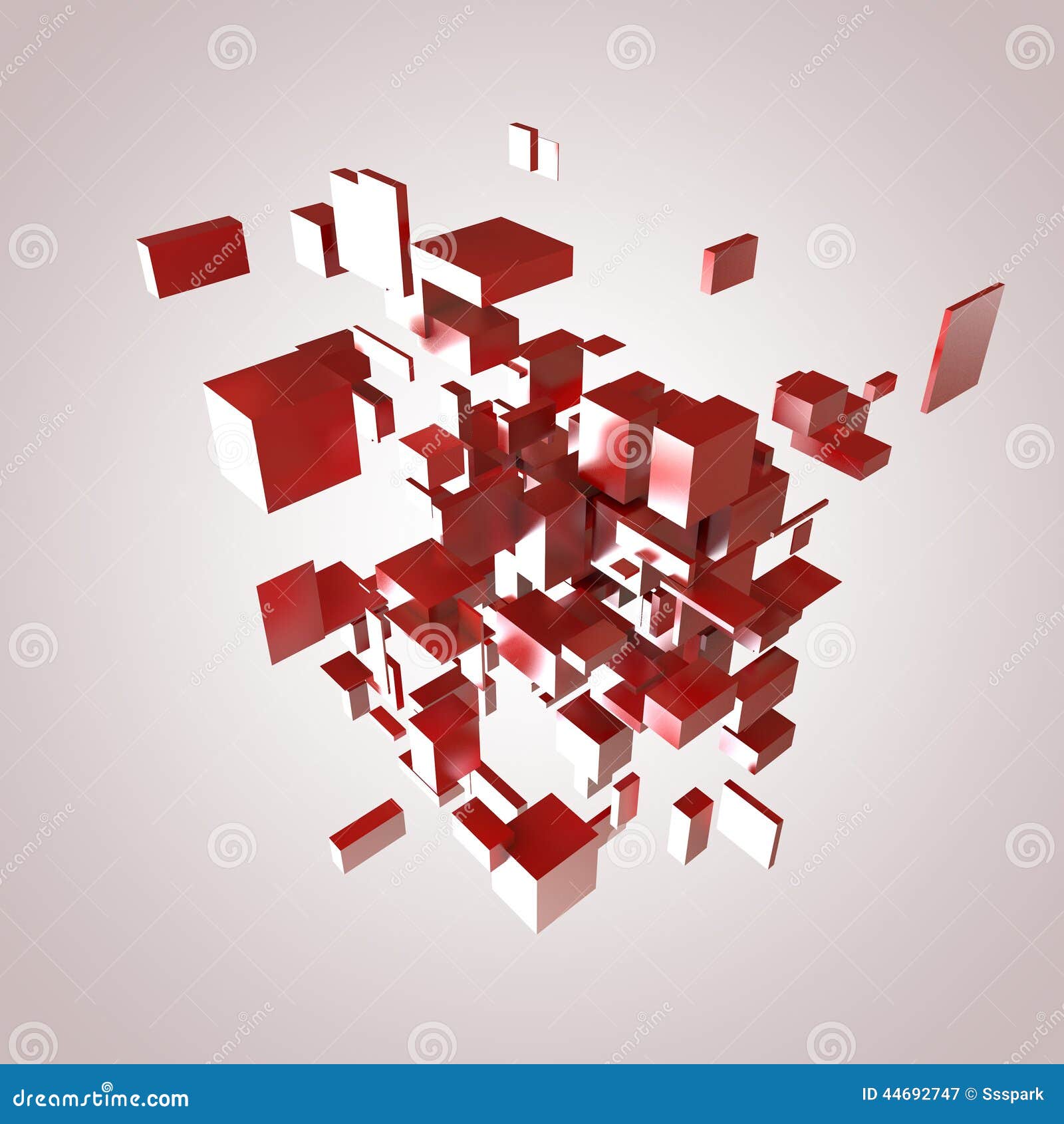 Blocs du rouge 3D illustration stock. Illustration du concept - 44692747